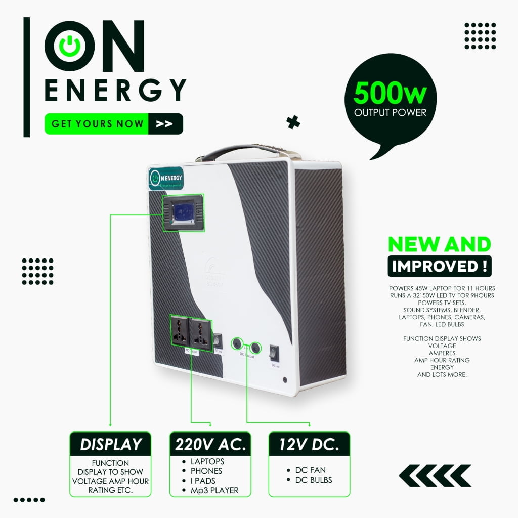 On-Energy 500wh 500w solar generator