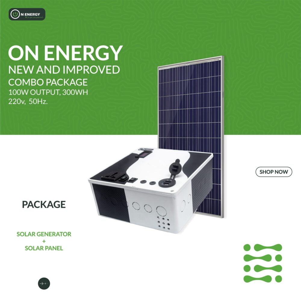 On-Energy Combo set 300wh 100w solar generator